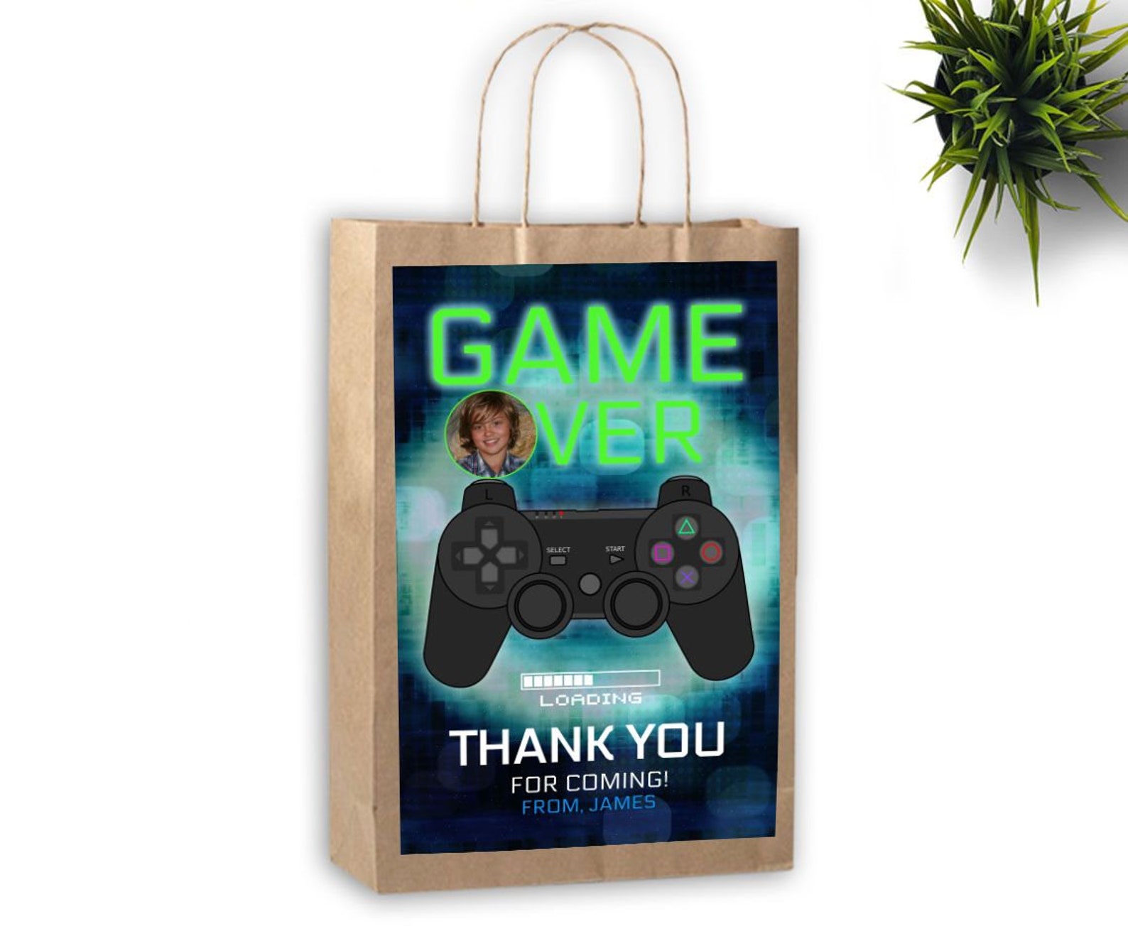 P003 Editable Video Game Gift Bag Gamer Party Gift Bag - Etsy