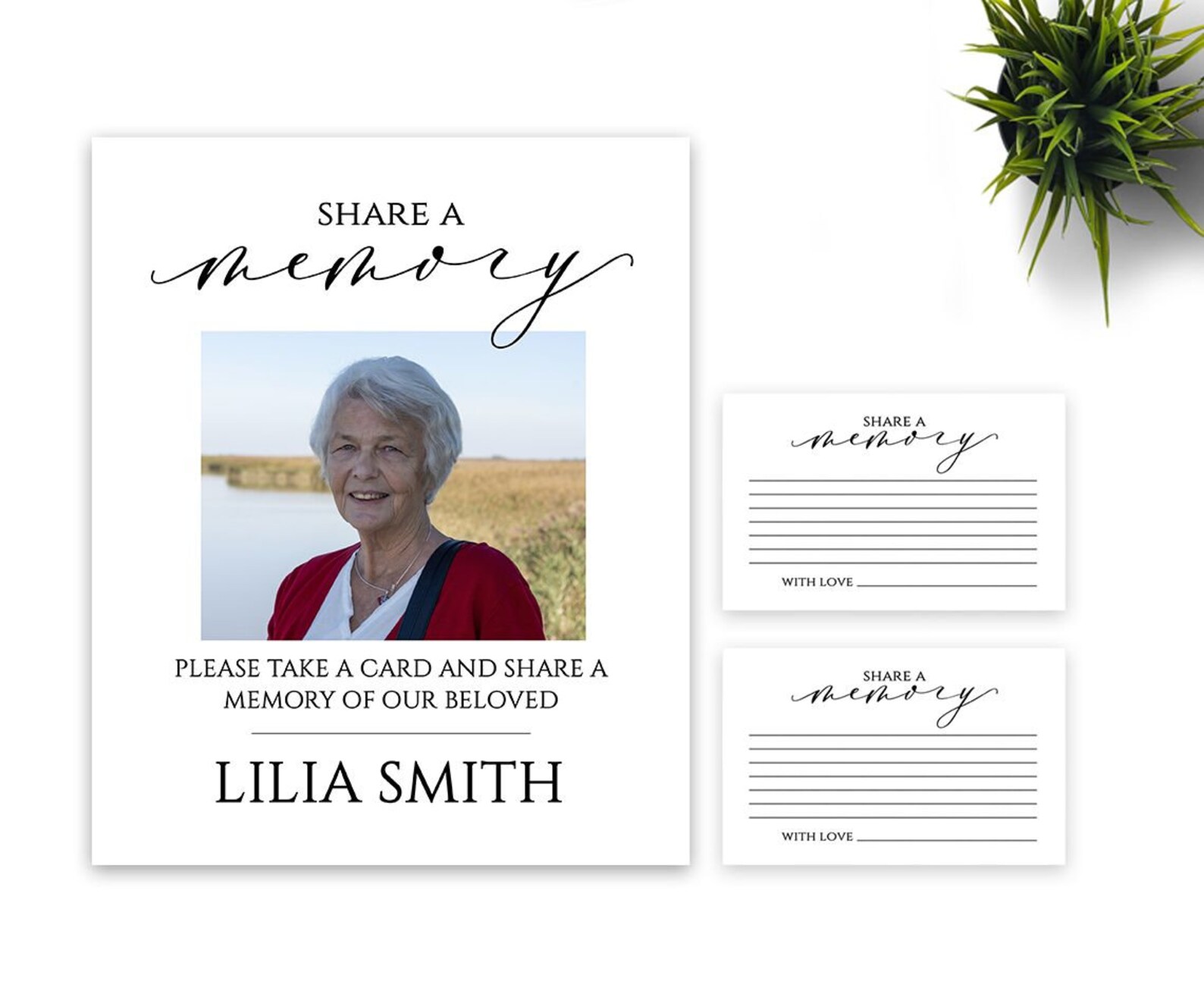 M011-funeral Share A Memory Sign/card Minimalist Template,funeral Share ...