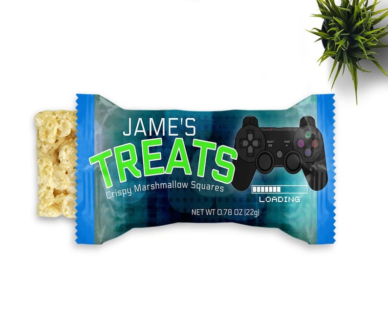 P003 Editable Video Game Rice Krispies Treats Gamer Party - Etsy