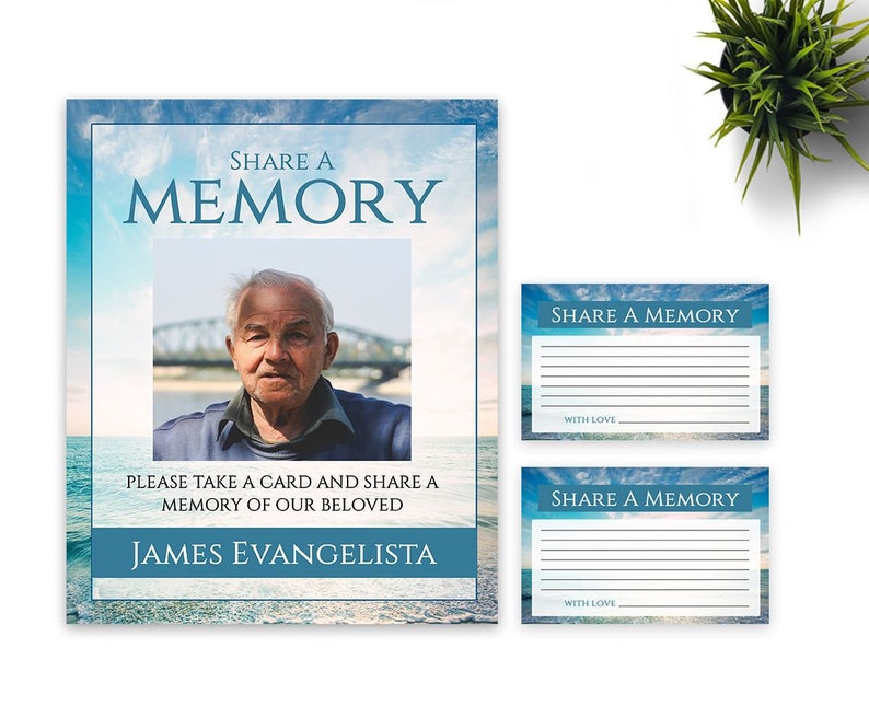 M001-funeral Share A Memory Sign/card Beach Sunrise - Etsy