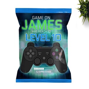P003- Editable Video Game Chip Bag, Gamer Party, Chip Bag Printable ...