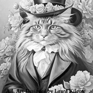 Distinguished Animals 12-coloring Pages in Greyscale for Adults in High ...