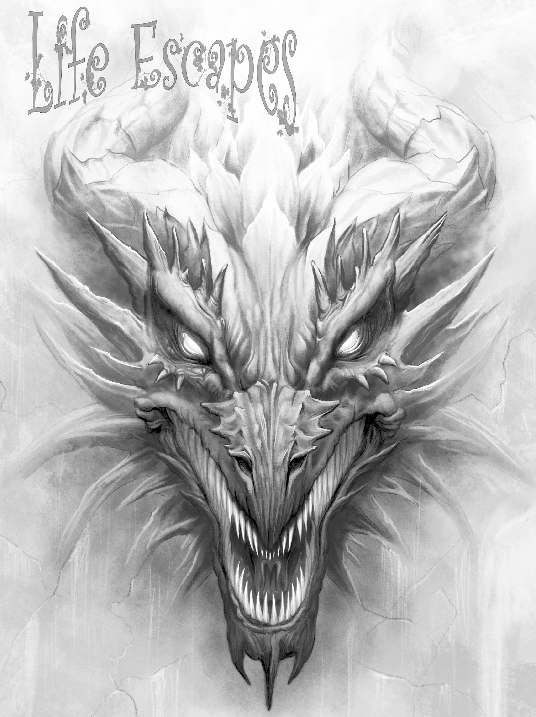 Dragons Grayscale Adult Coloring Book 10 Coloring Page Sampler - Etsy UK