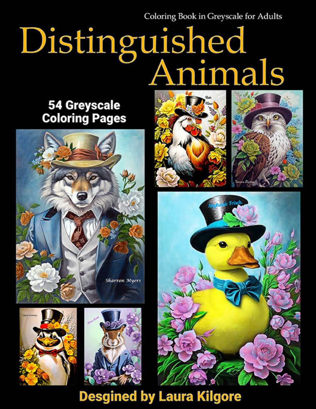 Distinguished Animals Coloring Book: 54 Greyscale Pages (PDF Download ...