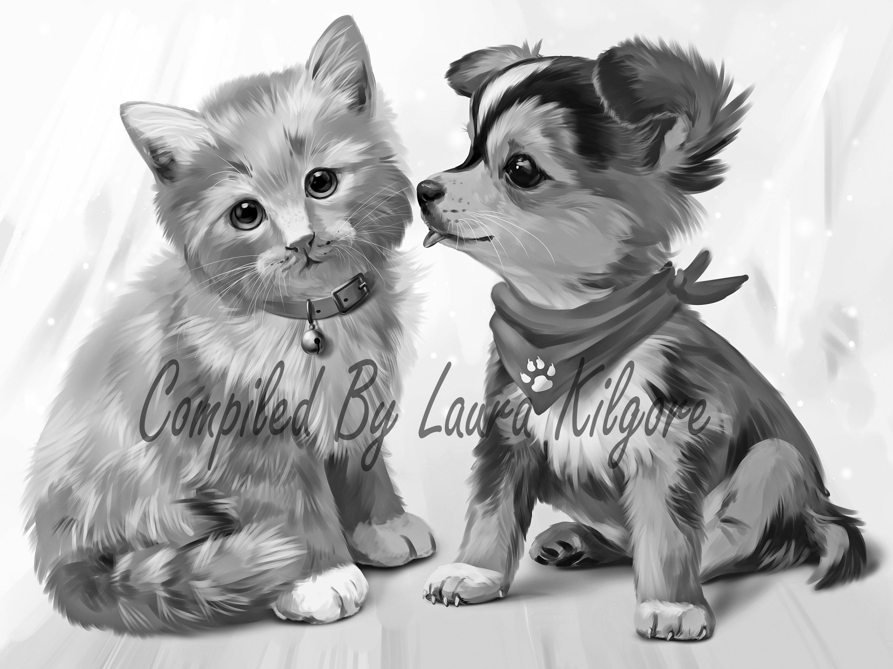 Best Friends Adult Greyscale Coloring Book 48 Coloring Pages | Etsy