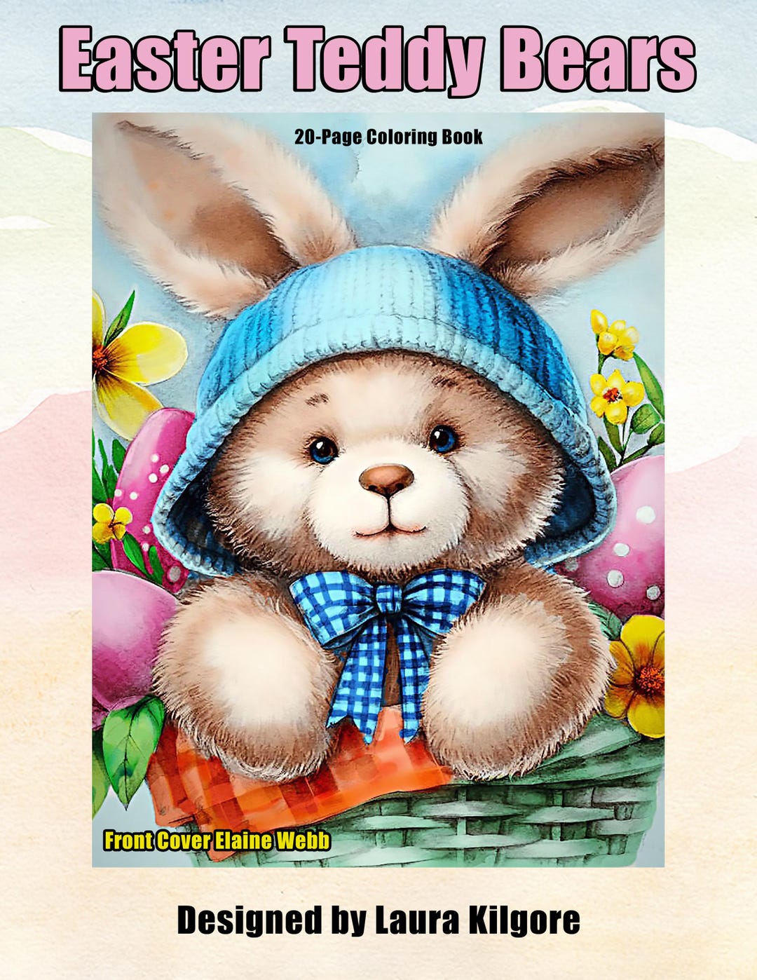 Easter Teddy Bears Coloring Book: 20-page Greyscale for Adults (PDF) - Etsy