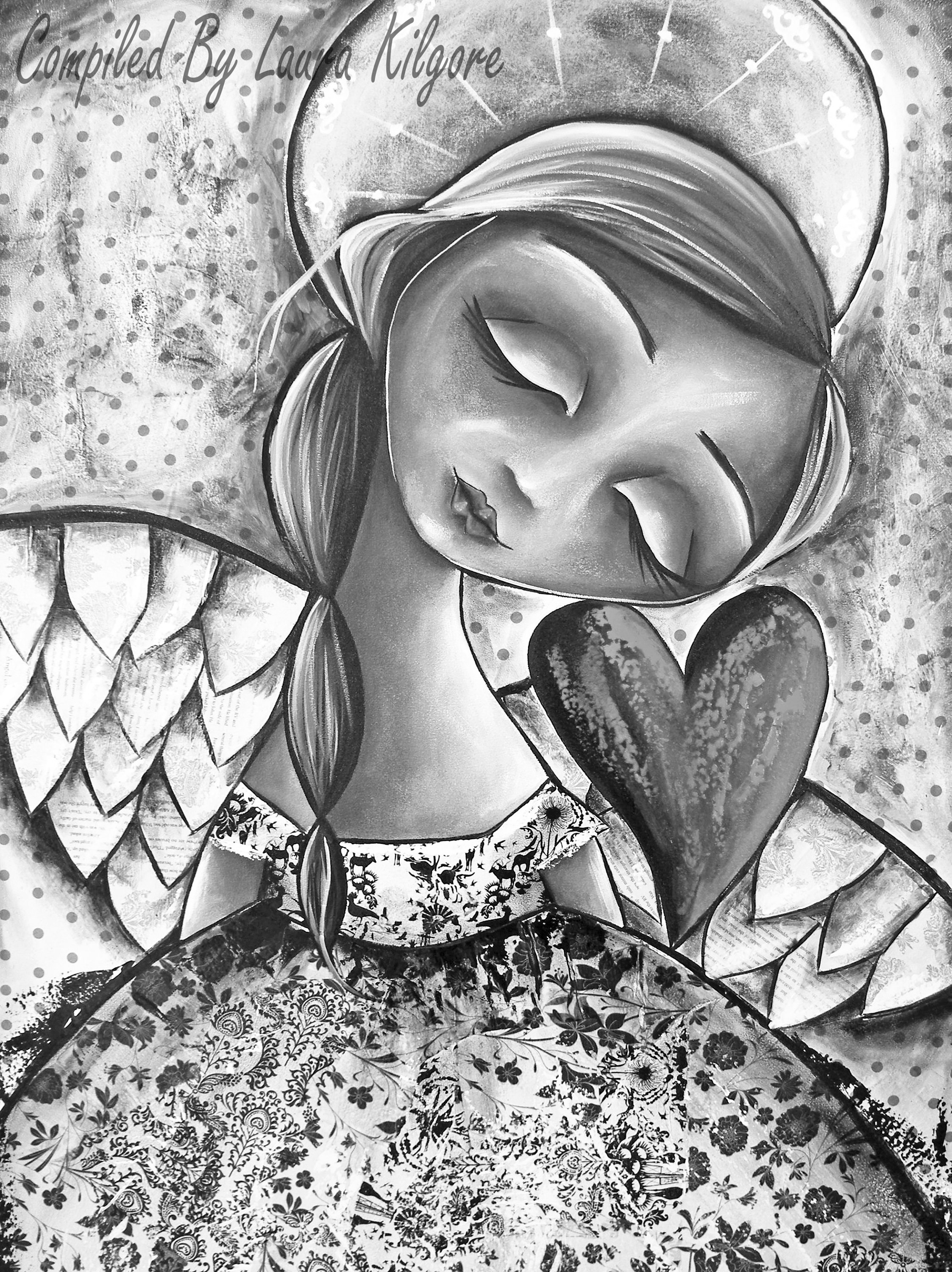 Angel Girl Coloring Book 48 Page Coloring Book With Color - Etsy