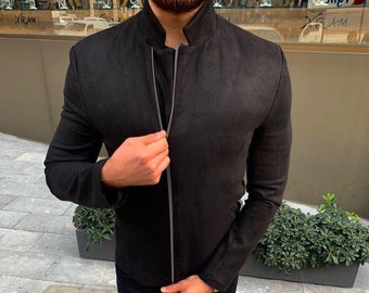 Black Suede Jacket - Etsy