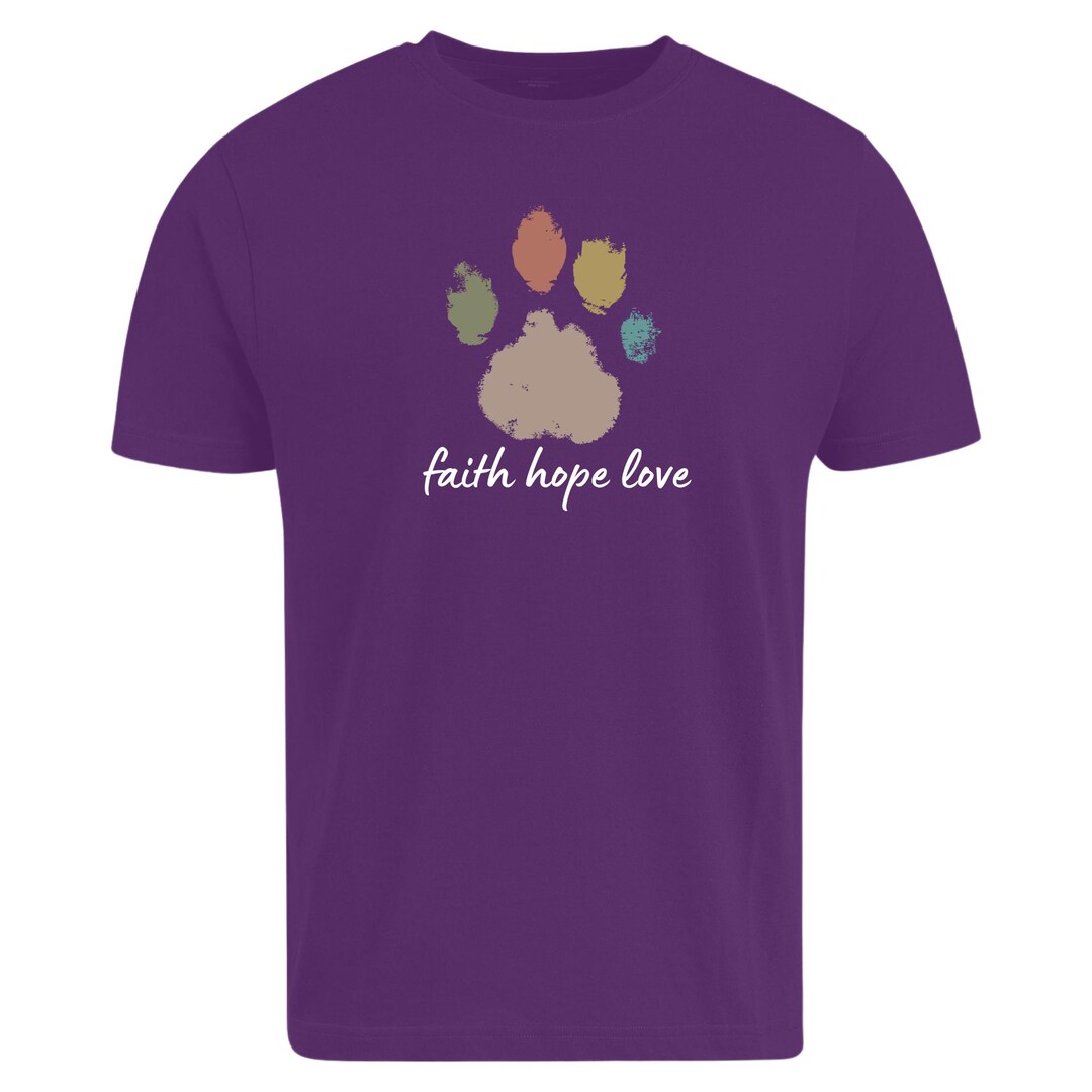 Faith Hope Love Paw Print T-shirt | Pet Lover Graphic Tee | Dog Cat ...