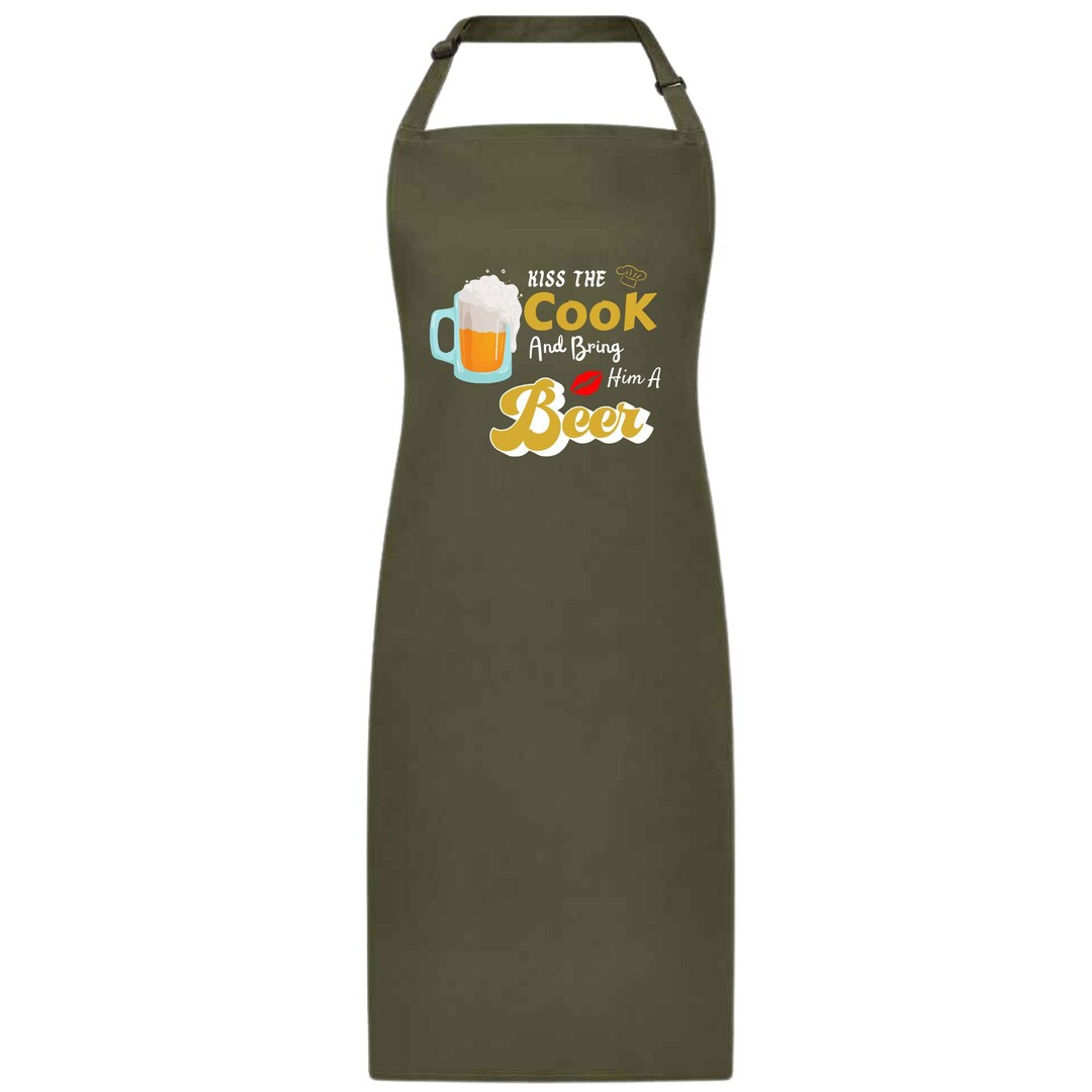 Kiss the Cook and Bring Him a Beer Funny Aprons for Women's Novelty ...