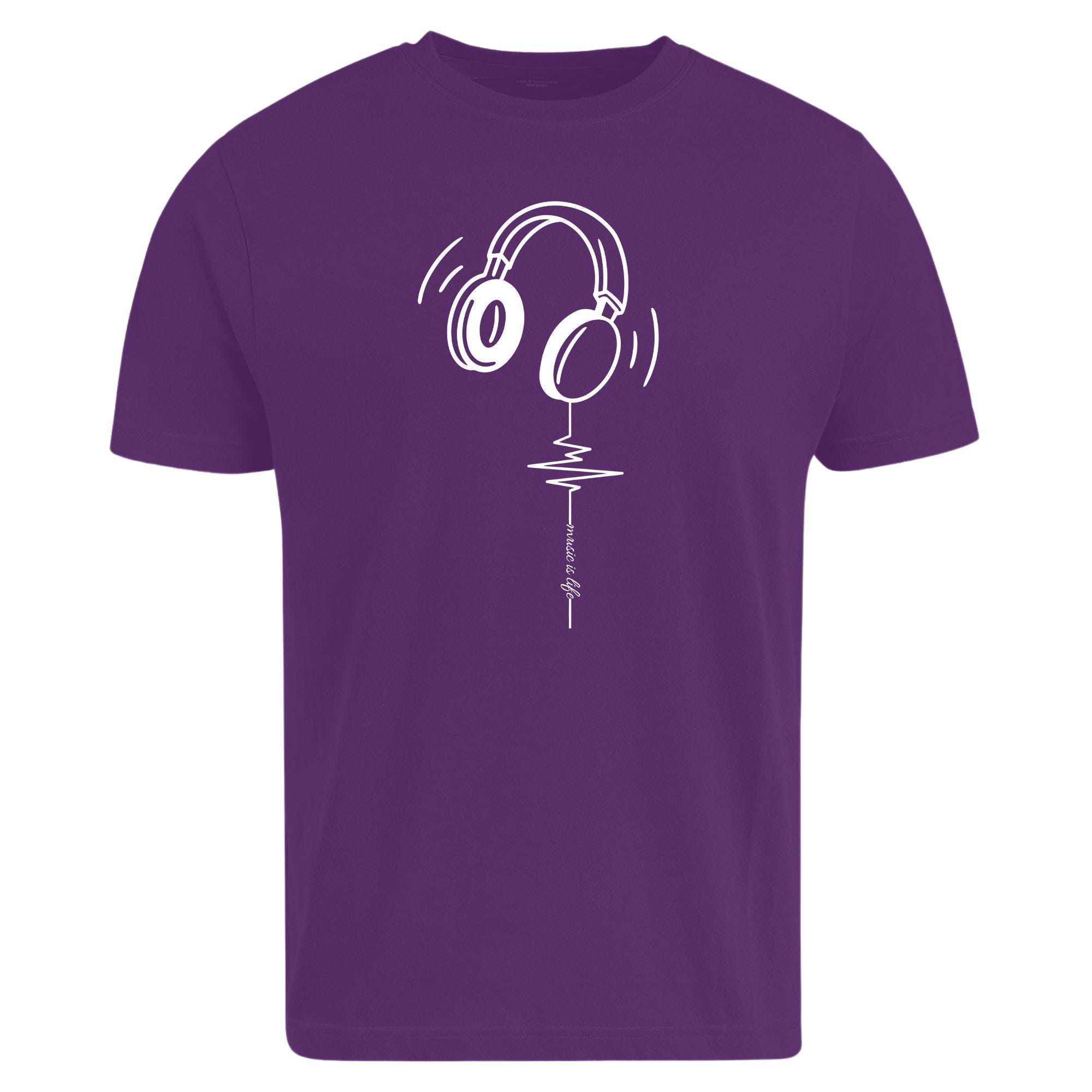 Music is Life T-shirt | Headphone Graphic Tee | Cool Music Lover Shirt ...
