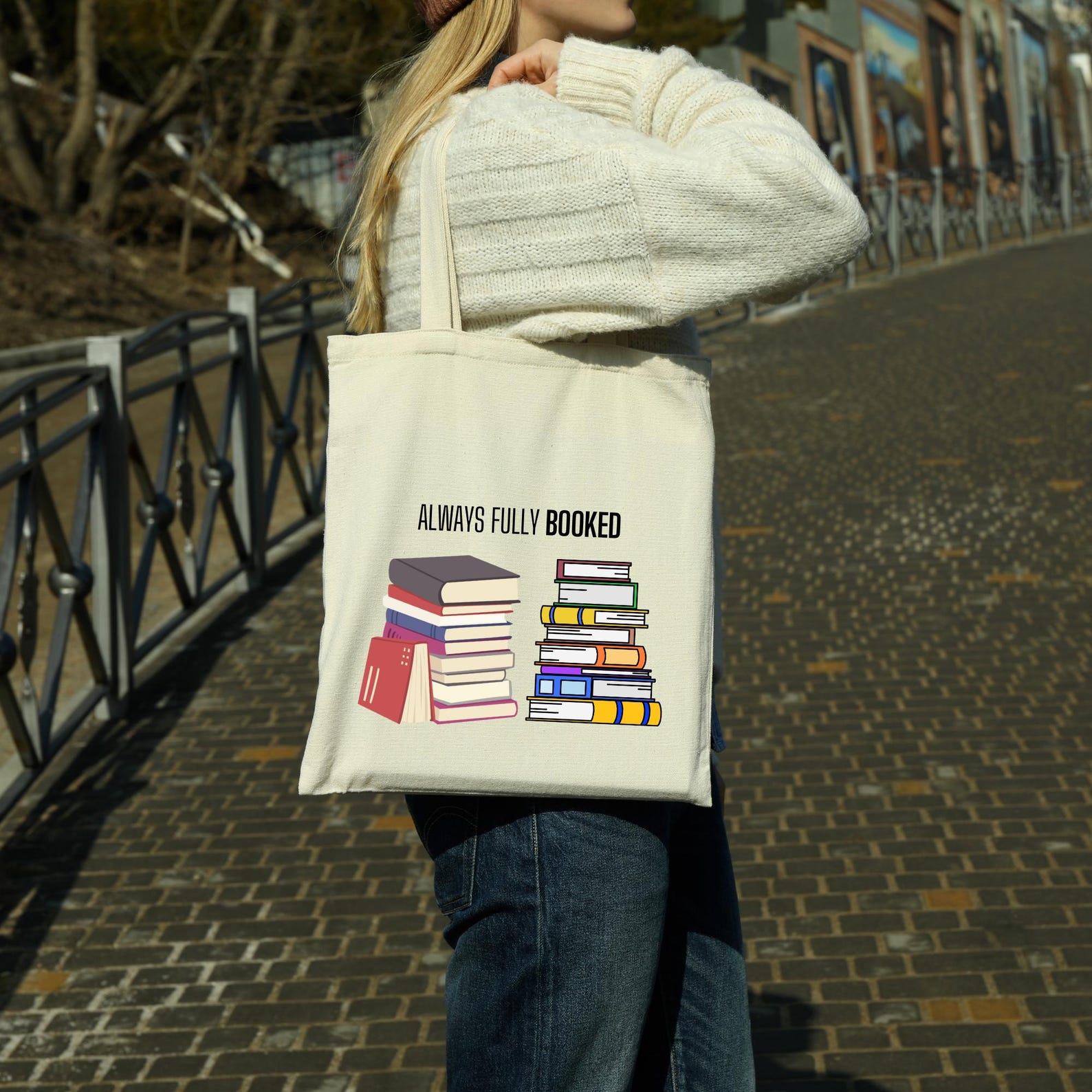 Always Fully Booked Tote Bag - Perfect Gift for Book Lovers, Teachers ...