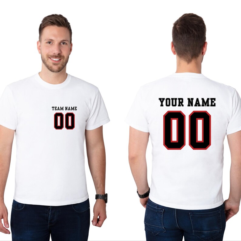 Personalised Sports Team Shirt With Name & Number | Dad Gift | Custom ...