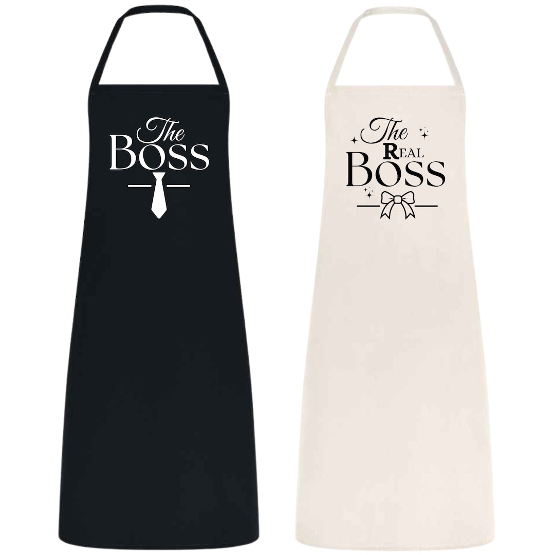Couples Set of 2 Apron the Boss the Real Boss Aprons for Couples ...