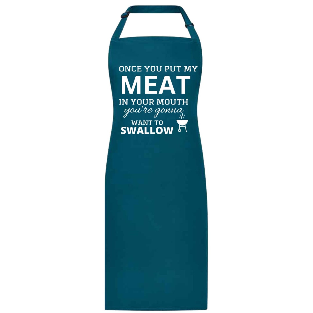 Once You Put My Meat Funny BBQ Apron Novelty Chef Apron Kitchen Apron ...