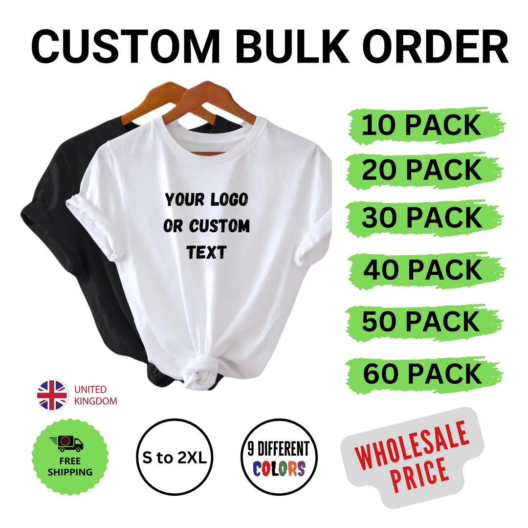 Custom Bulk Order, Your Business Logo or Brand Logo T-shirt, Your ...