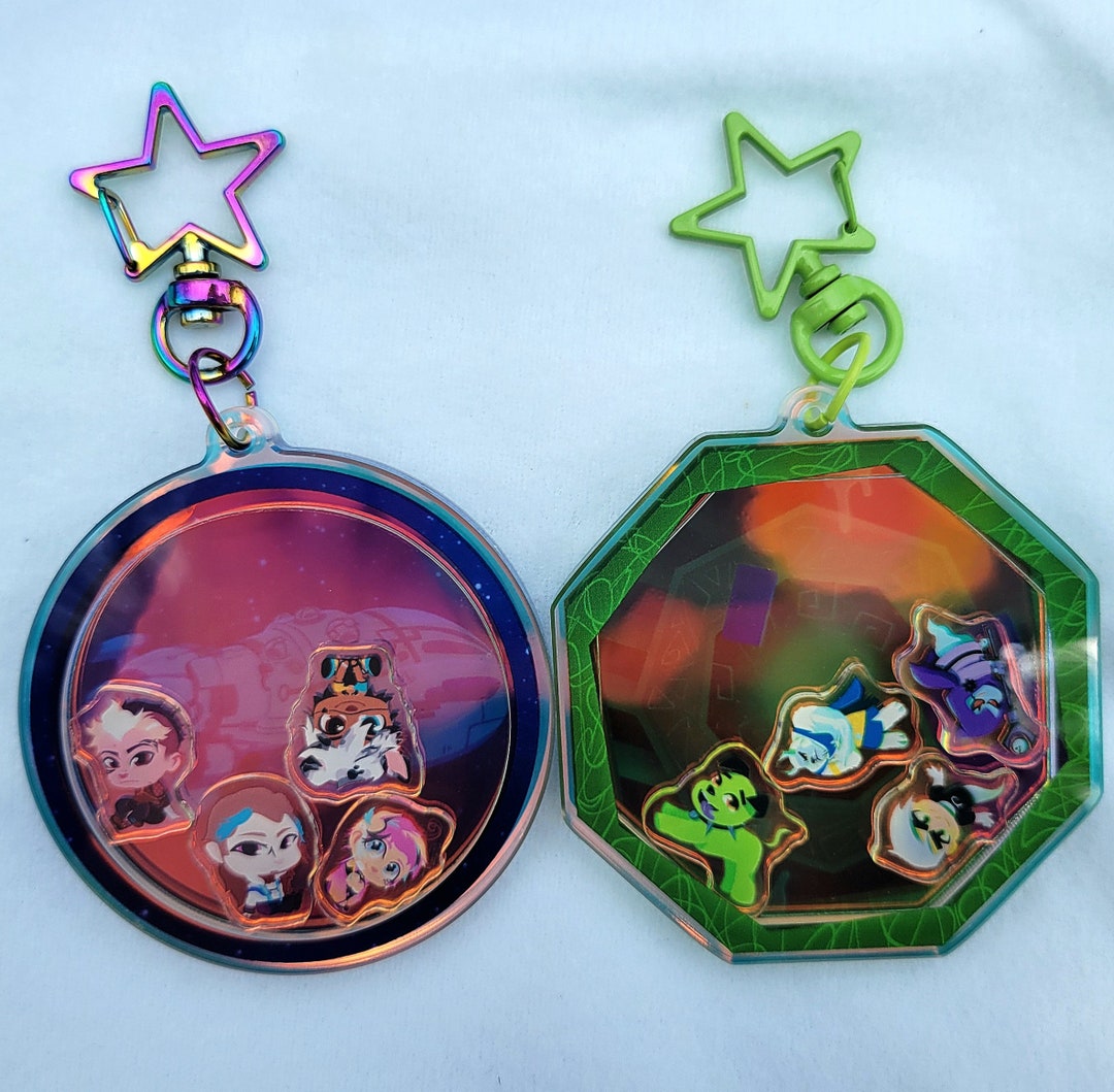 IWATE and DP Shaker Keychains With Rainbow Holographic - Etsy