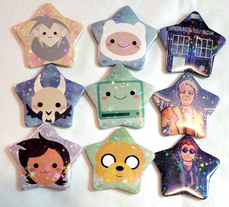 Fandom Star Pins With Star Holographic Overlay - Etsy