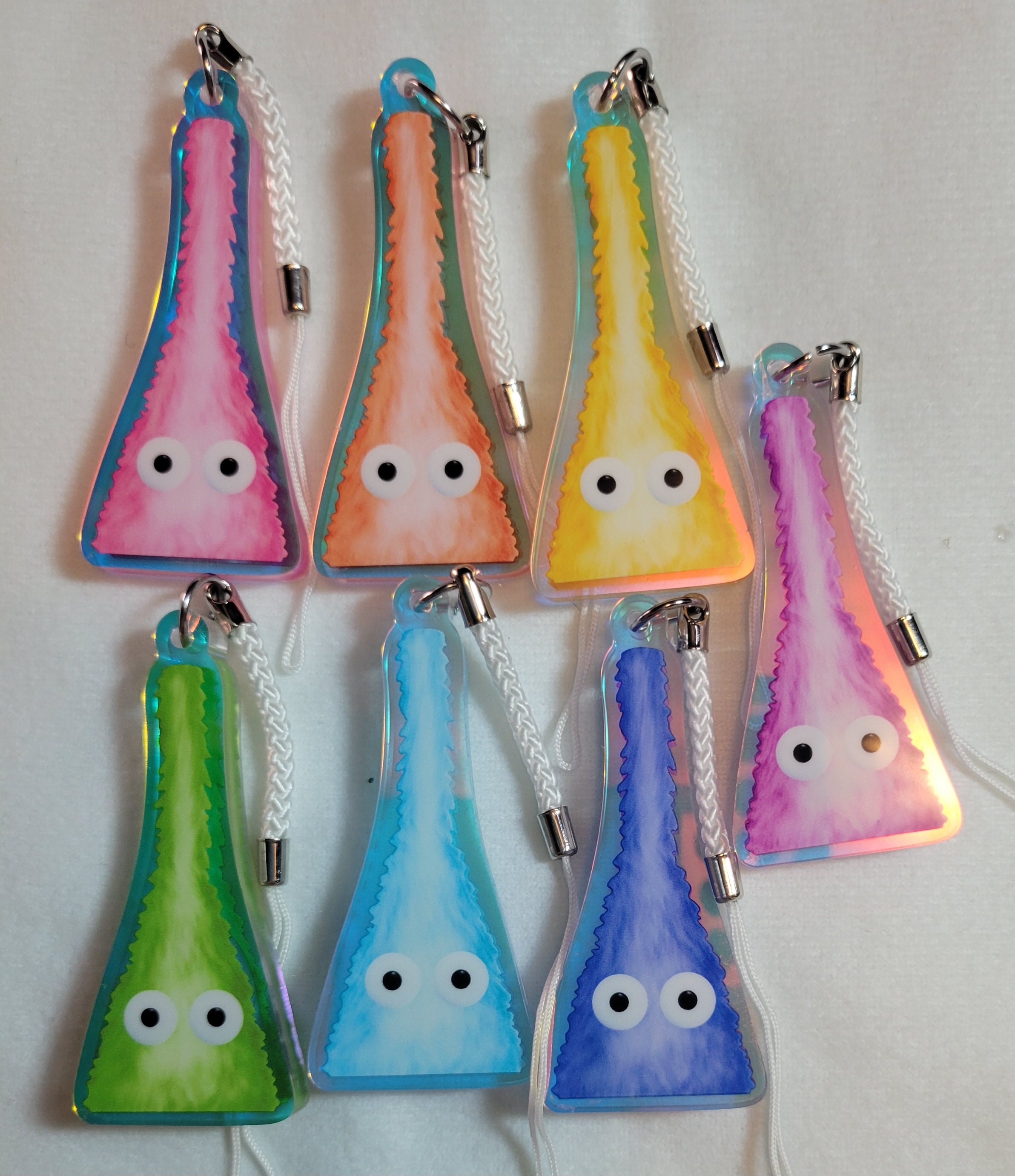 Worm on a String Two Sided Shaker Charm With Bones and Glitter Inside ...