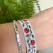 White Bronze Red Roses Flowers Bracelet, Loom Beaded Bracelet, Seed ...