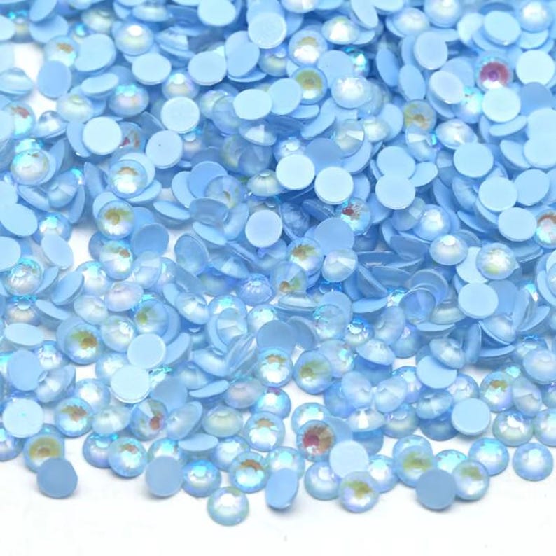 Lumi Baby Blue Glass High Quality Sparkle Flatback Non-hotfix ...