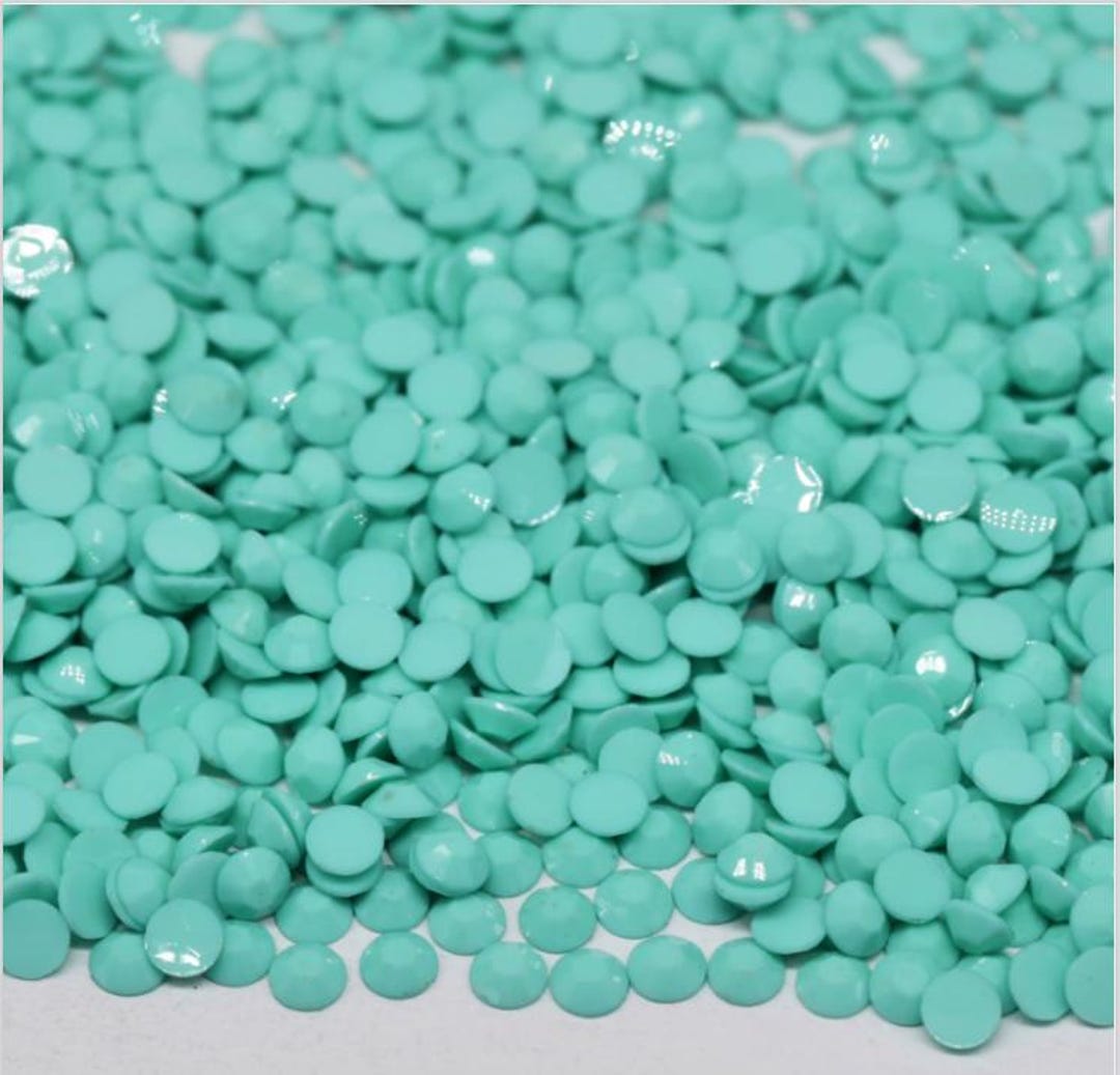 NEW* Solid Turquoise Jelly NO AB Coating Flatback Resin Non-hotfix ...
