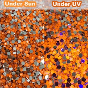 New*neon Orange Glow Under UV Light Fluorescent Resin Rhinestones - Etsy