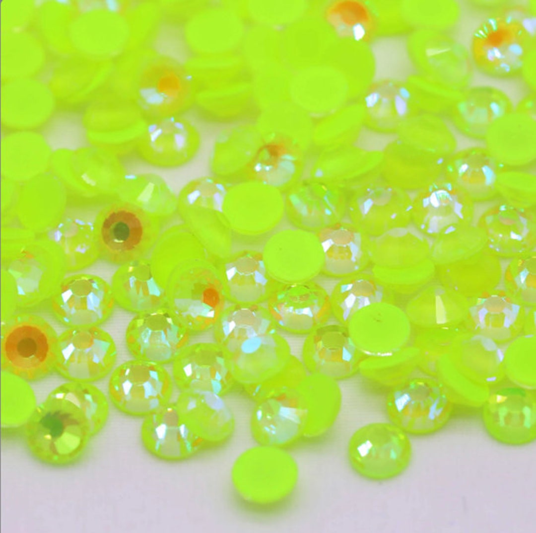 NEW* Fluorescent Neon Yellow AB Non-hotfixglass-glow in UV Light - Etsy