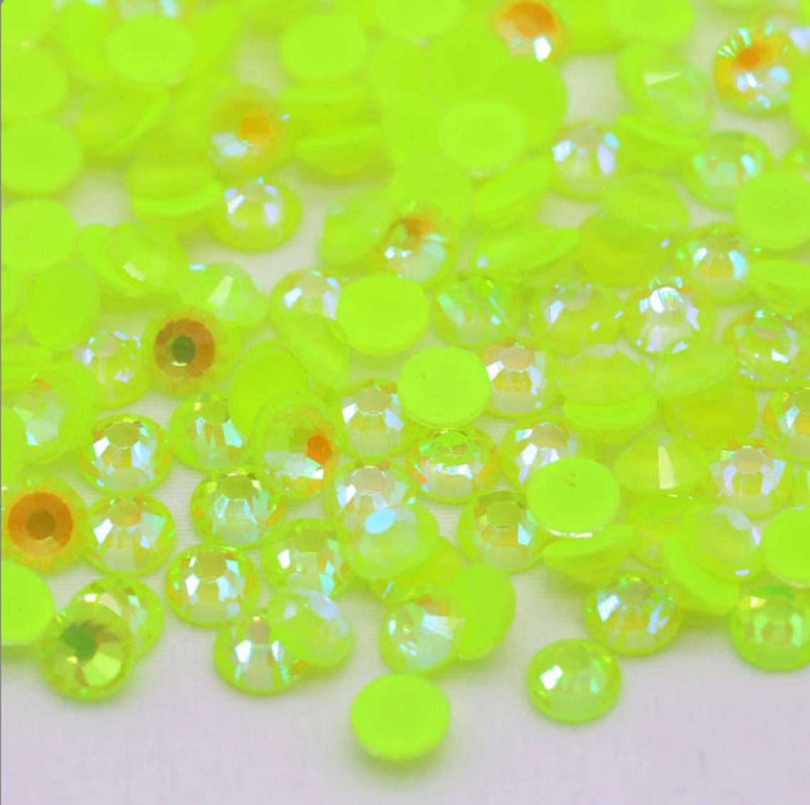 NEW* Fluorescent Neon Yellow AB Non-hotfixglass-glow in UV Light - Etsy