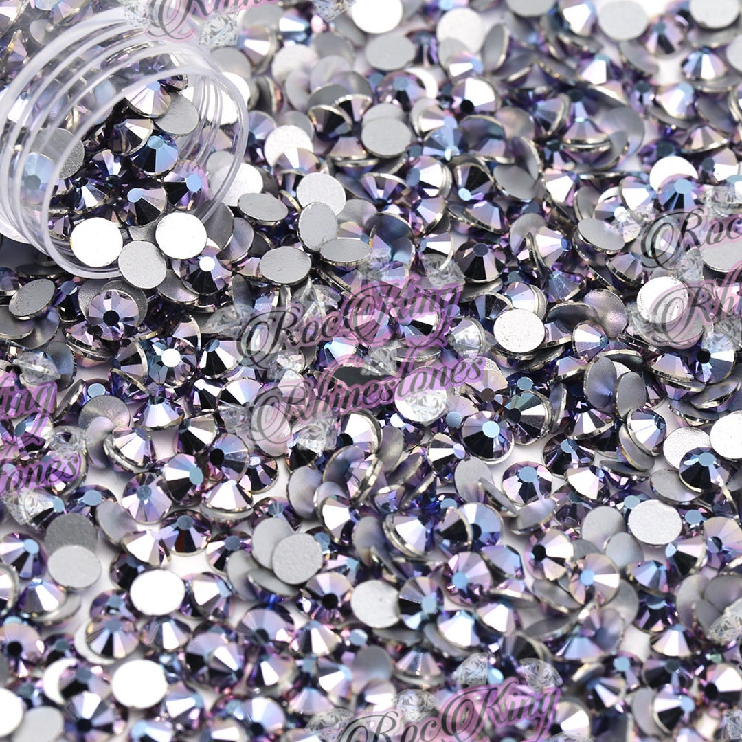 NEW Purple Hematite Glass Rhinestones-non-hot Fix-ss6-ss8-ss10-ss12 ...