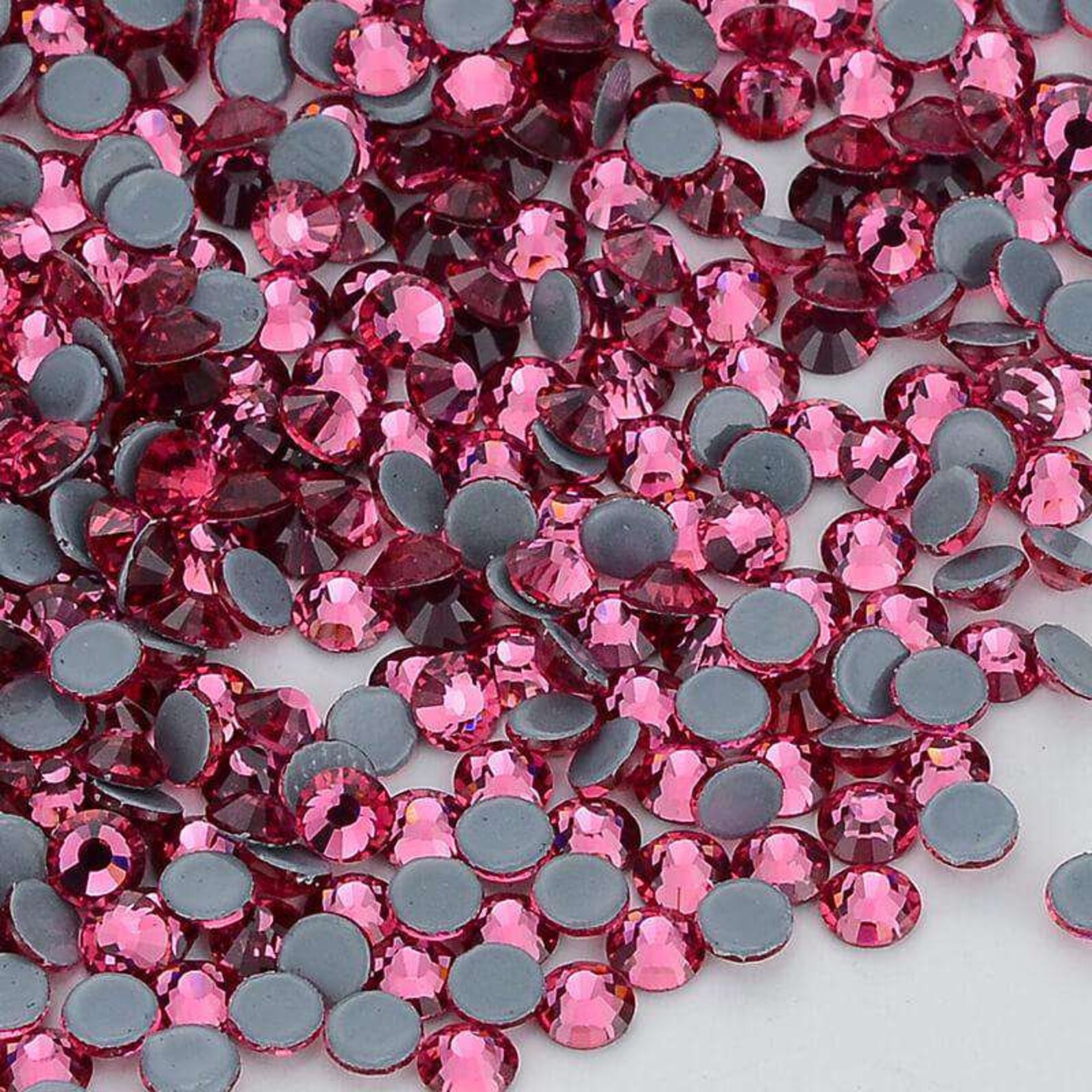 Hotfix Rose (pink) Glass Iron on Rhinestones - Etsy
