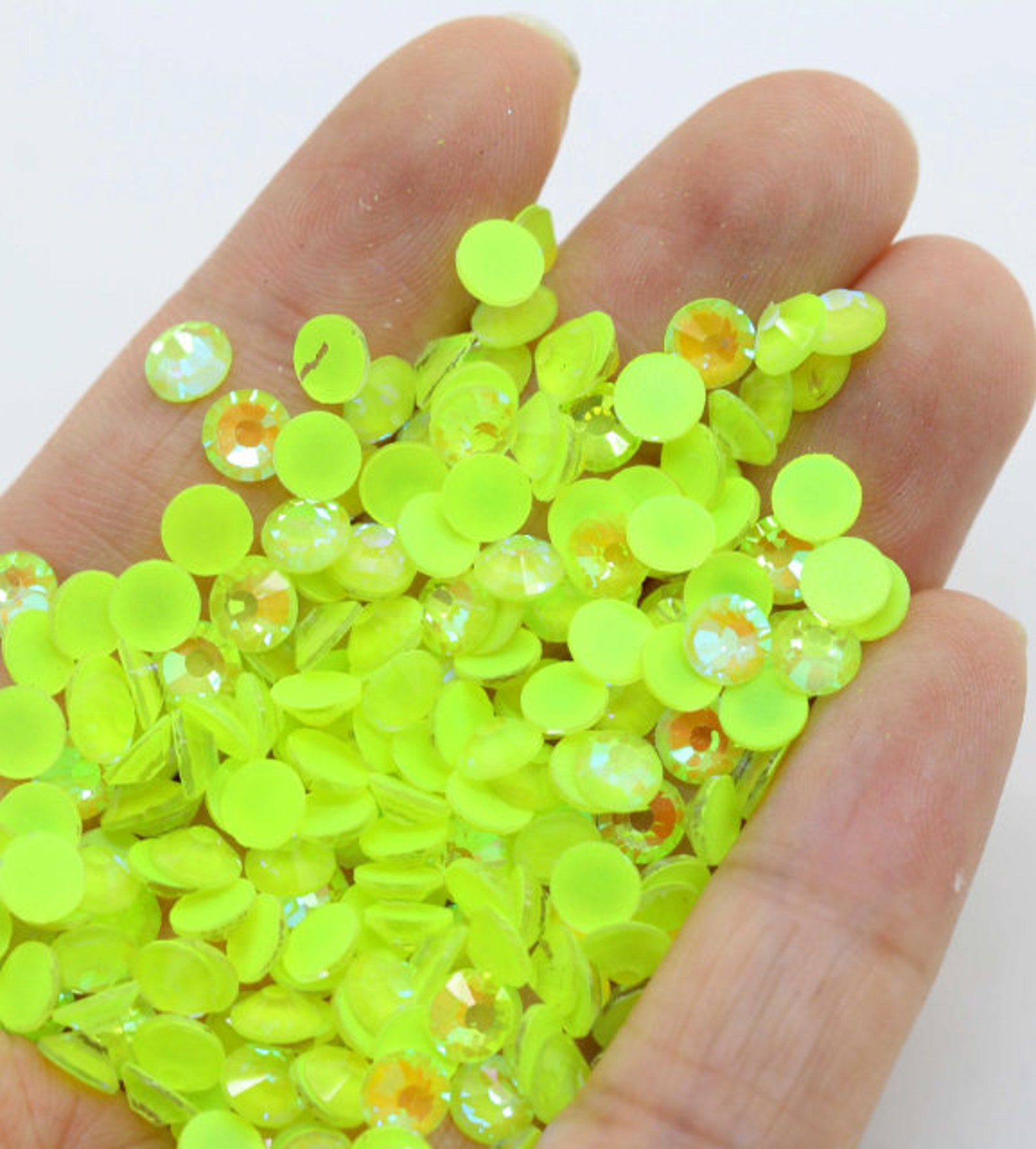 NEW* Fluorescent Neon Yellow AB Non-hotfixglass-glow in UV Light - Etsy