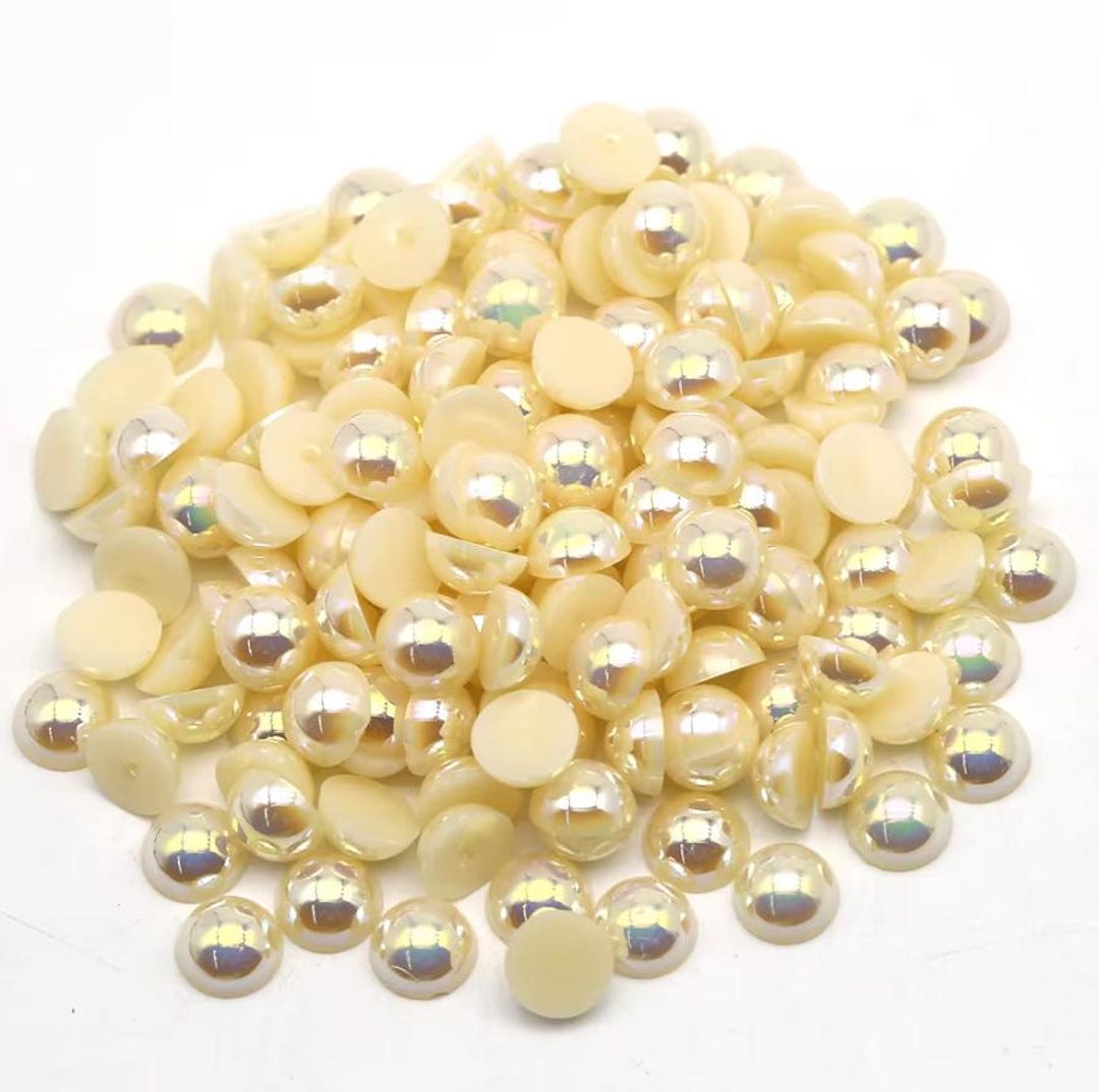 NEW- Cream AB Half Round Flat Back Bead Pearls - Etsy