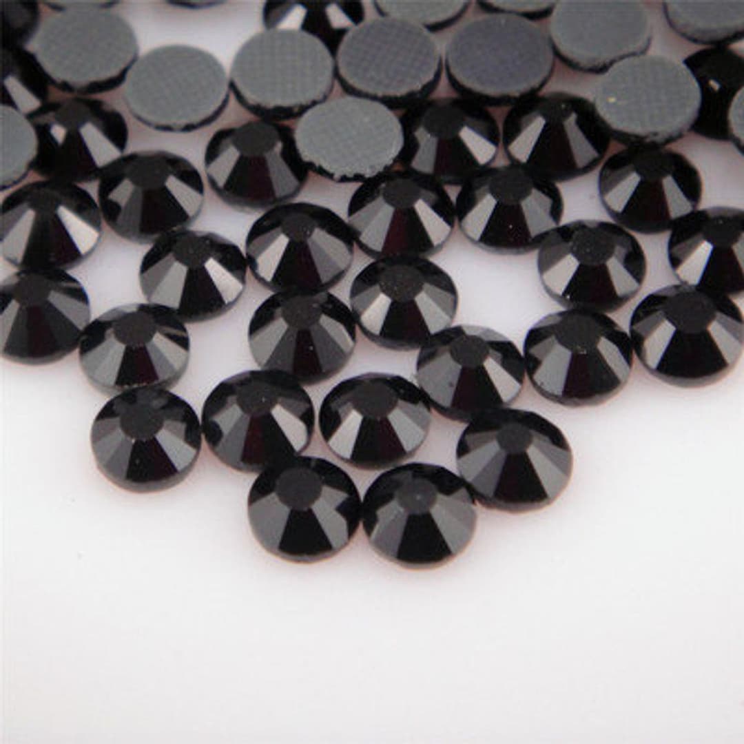 Hotfix Black Rhinestones-iron On-ss6 (2mm)-ss8 (2.5mm)-ss10 (3mm)-ss16 ...
