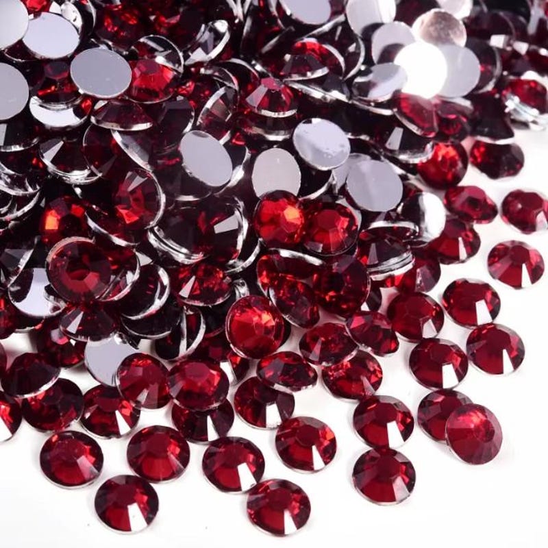 Red Flat Back Beads - Etsy