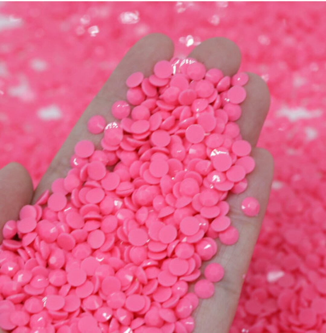 NEW* Solid Dark Pink Jelly (NO AB Coating) Resin Non-hotfix Rhinestones ...