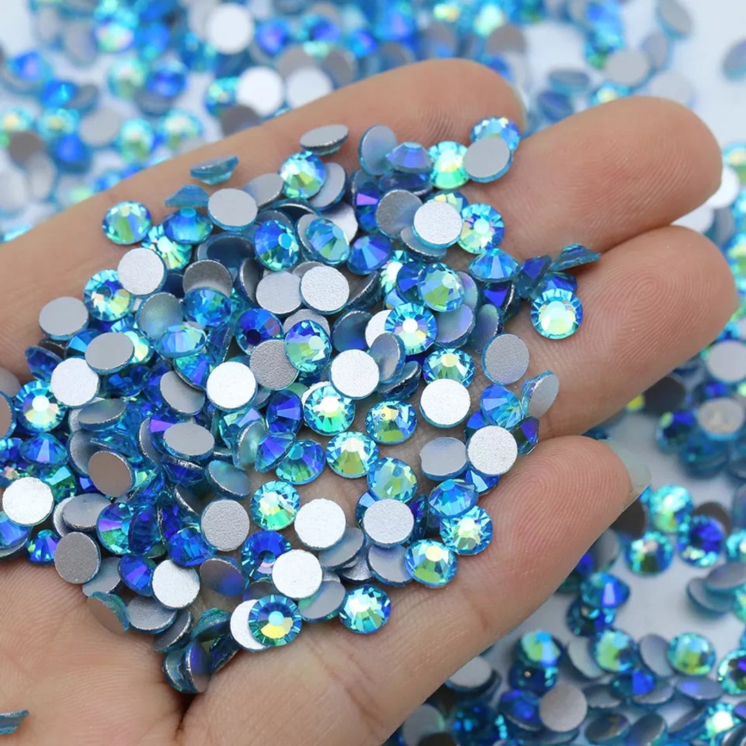 Aqua AB Glass Rhinestones-non-hot Fix-ss6-ss8-ss10-ss12-ss16-ss20-ss30 ...