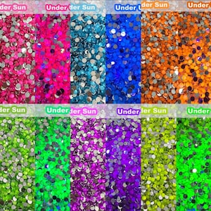 New*neon Purple Glow Under UV Light Fluorescent Resin Rhinestones - Etsy