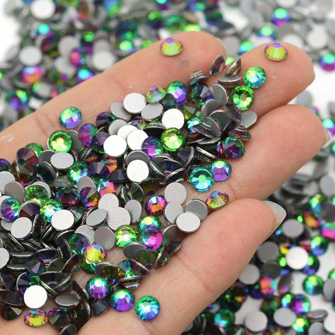 Green Flame Glass Non-hotfix Rhinestones - Etsy
