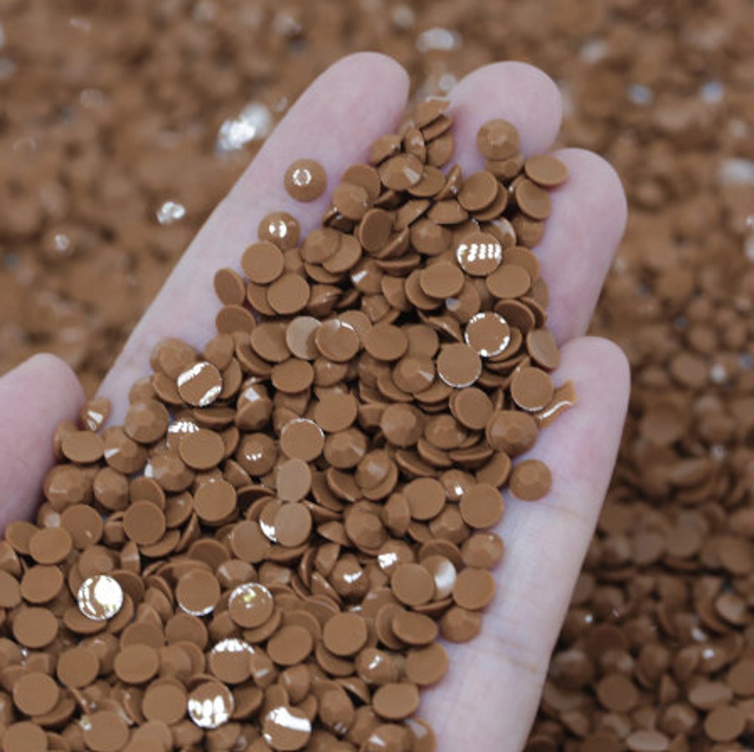 NEW* Solid Brown Jelly / NO AB Coating / Flatback Resin Non-hotfix ...