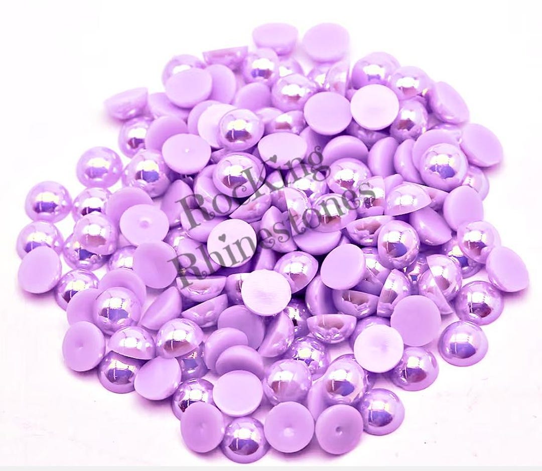 NEW- Lilac AB Half Round Flat Back Bead Pearls - Etsy