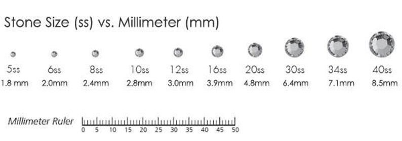 Hotfix Black Rhinestones-iron On-ss6 (2mm)-ss8 (2.5mm)-ss10 (3mm)-ss16 ...