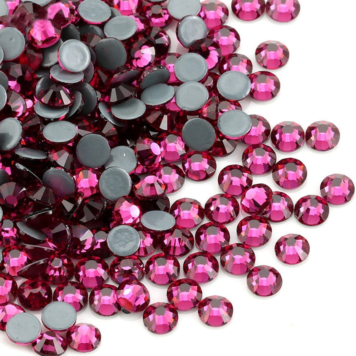 Hotfix Rose (pink) Glass Iron on Rhinestones - Etsy