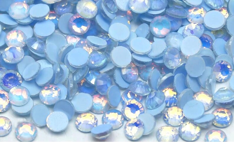 Lumi Baby Blue Glass High Quality Sparkle Flatback Non-hotfix ...