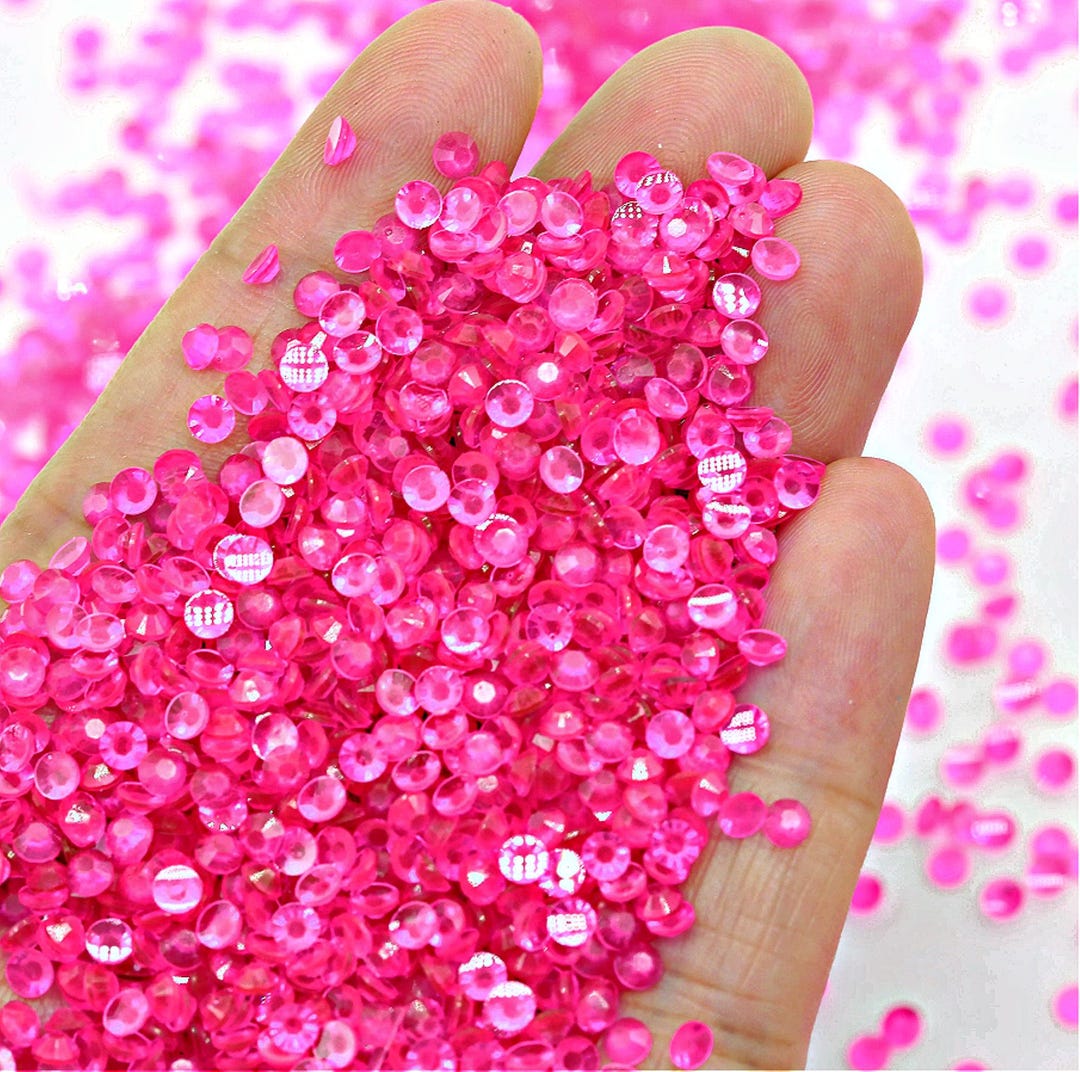 Transparent Solid Dk Pink (dk Rose) Jelly (NO AB) Flatback Resin ...