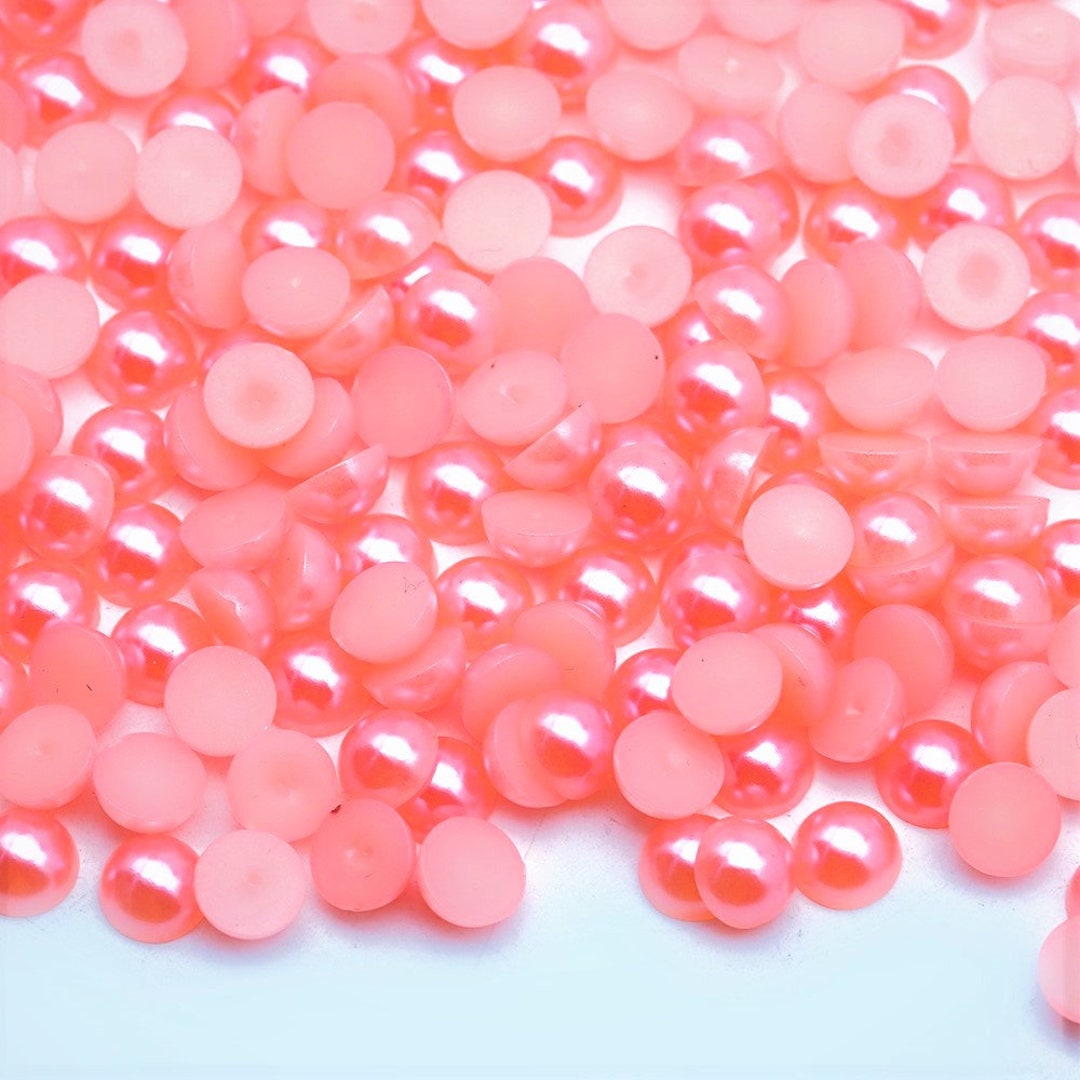 Light Pink Flat Back Half Round Bead Pearls - Etsy