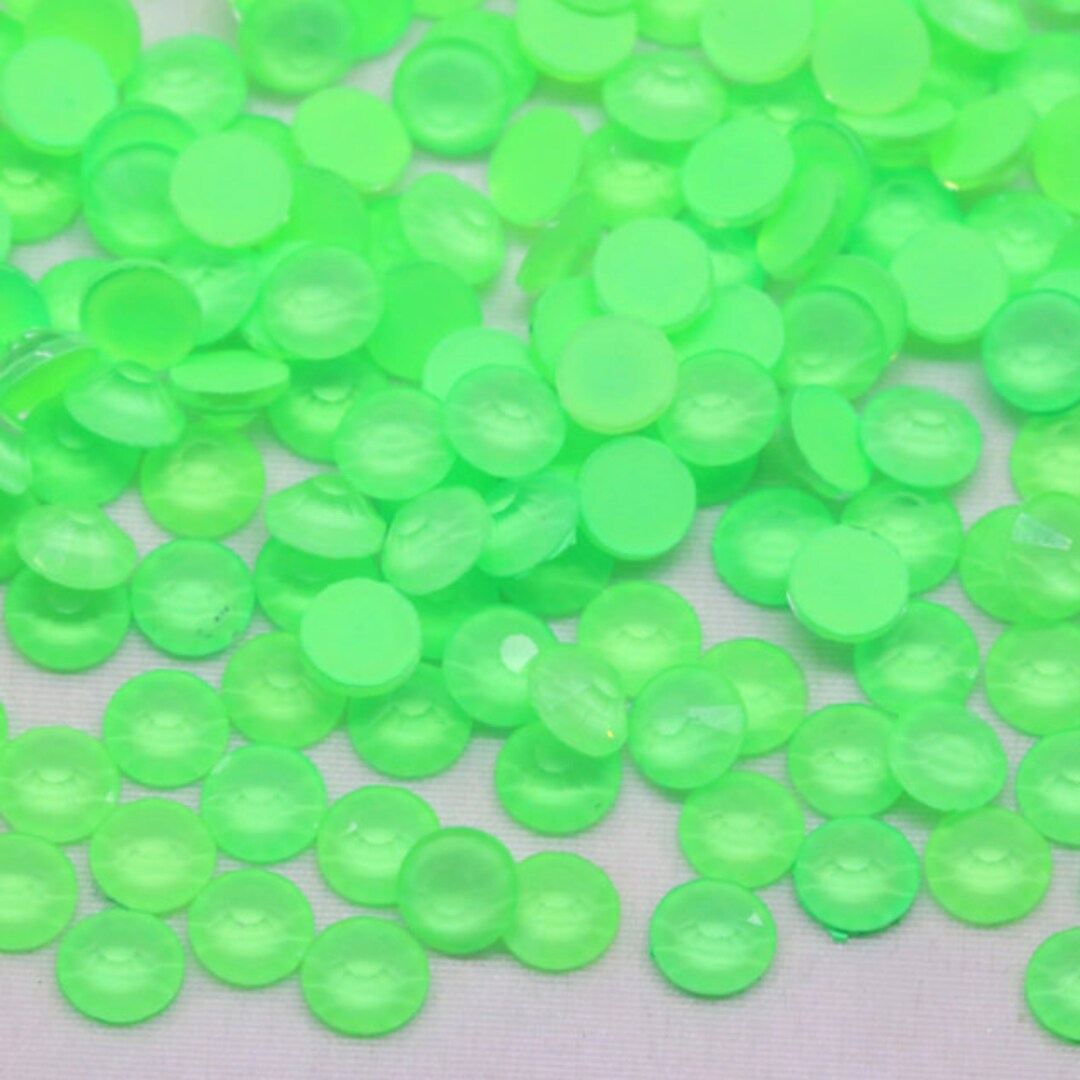 NEW Fluorescent Neon Lime Green Glass-glow in UV Light-non-hot Fix-ss6 ...