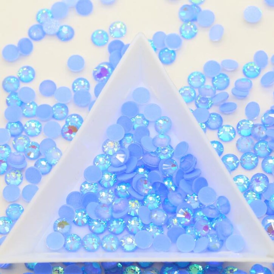 NEW* Fluorescent Neon Powder Blue AB Non-hotfix Glass Glow in UV Light ...