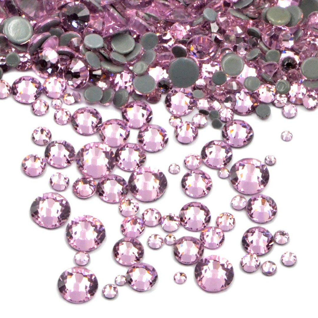 Hotfix Light Rose light Pink Rhinestones-iron On-ss6 2mmss8 2.5mmss10 ...