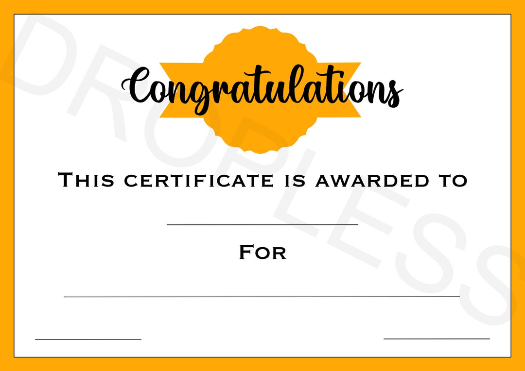 Congratulations Certificate | Achievement | Award | School ...